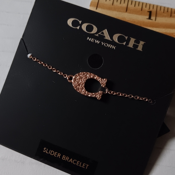 Coach | Jewelry | Coach Signature C Logo Rose Gold Tone Chain Bracelet ...